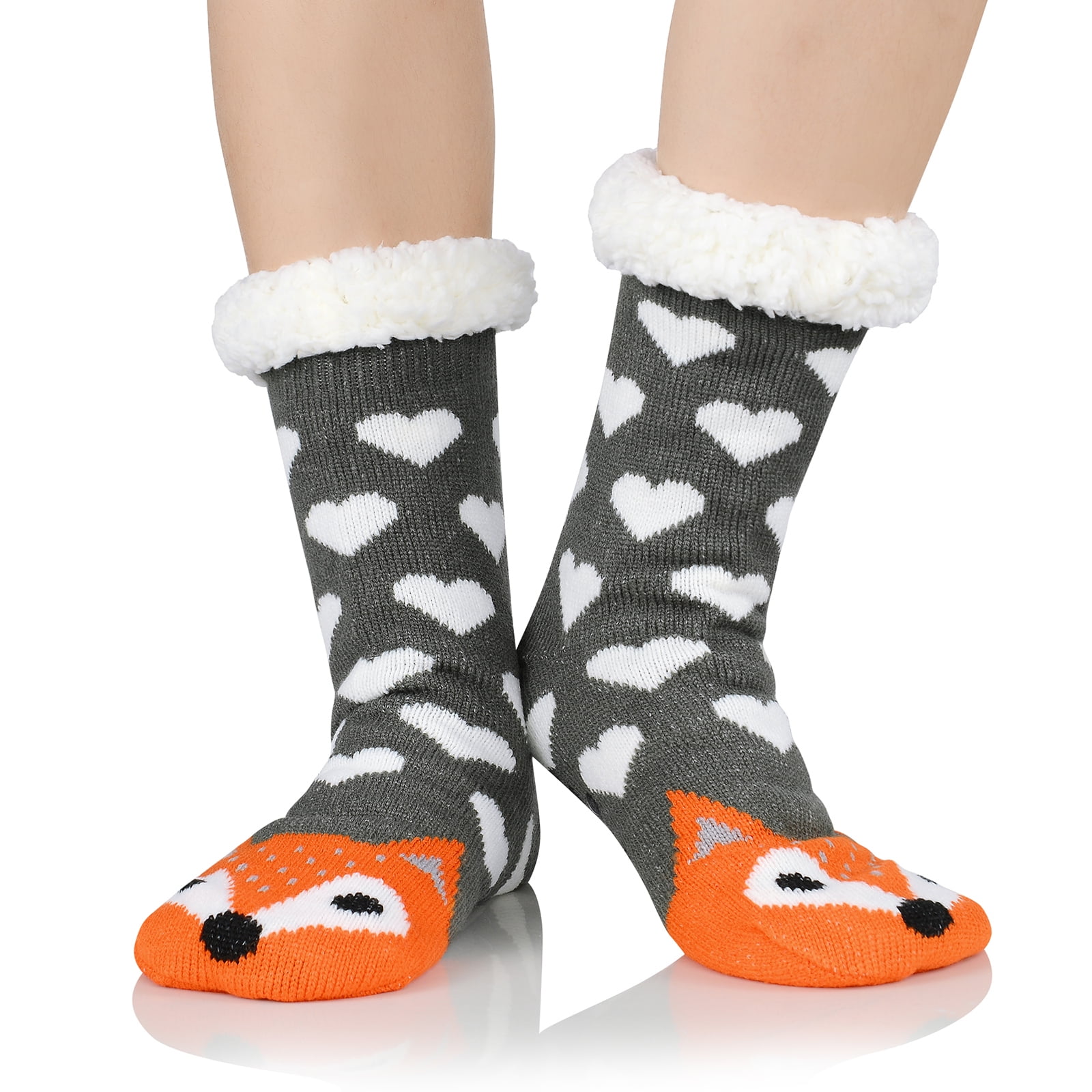American Trends Fuzzy Socks with Grips for Women Warm House Socks ...