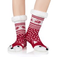Kabuer Women Fuzzy Socks Christmas Socks for Women Cute Cartoon Holiday ...