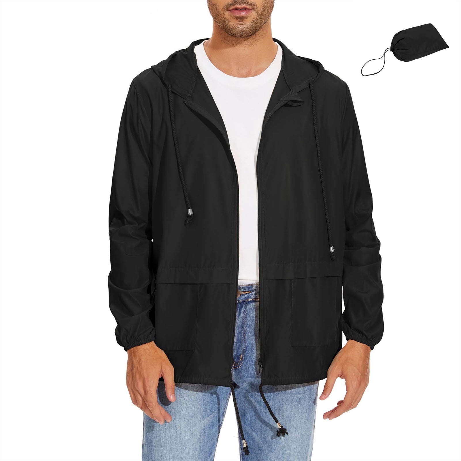American Trends Men's Weatherproof Packable Rain Jacket, Waterproof ...