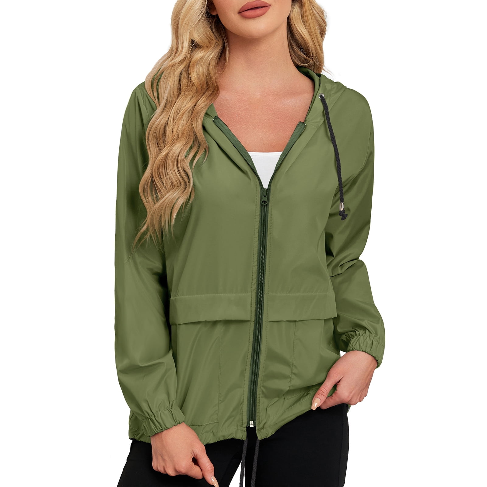 American Trends Women's Lightweight Waterproof Rain Jacket with Hood ...