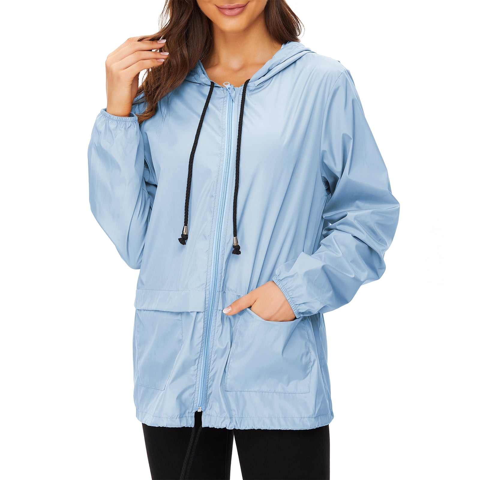 American Trends Women's Waterproof Rain Coat with Hood, Lightweight ...