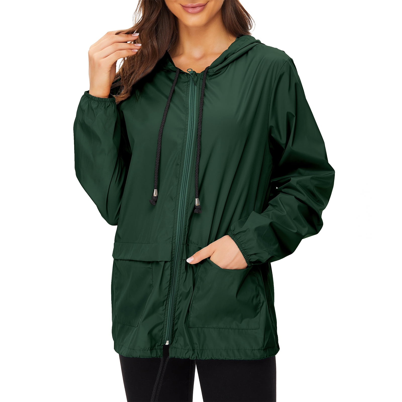 American Trends Women's Waterproof Rain Coat with Hood, Lightweight ...