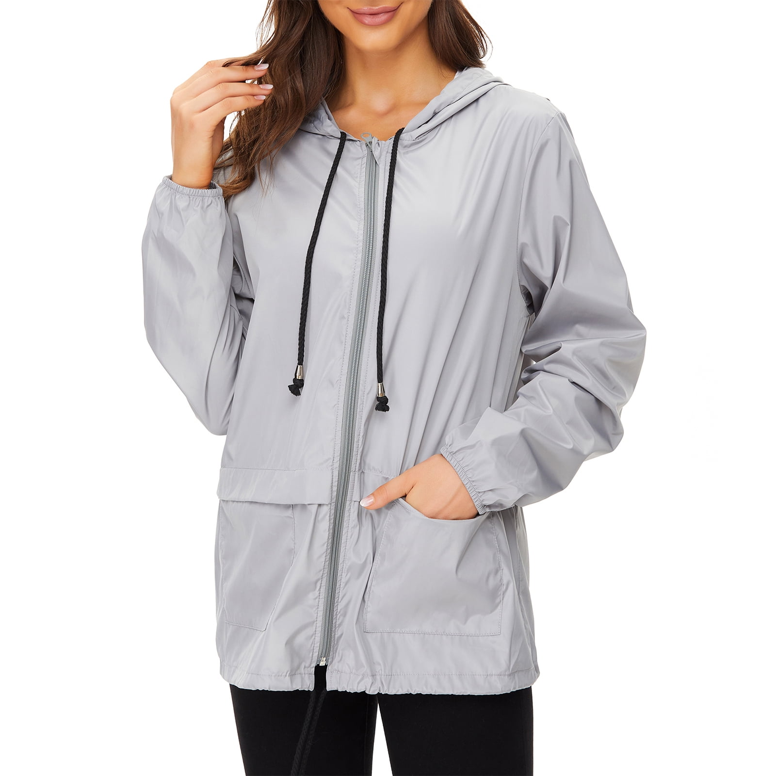 American Trends Women's Waterproof Rain Coat with Hood, Packable ...