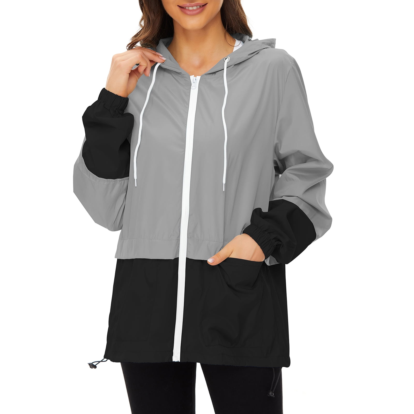 American Trends Women's Lightweight, Waterproof, Packable Raincoat with ...