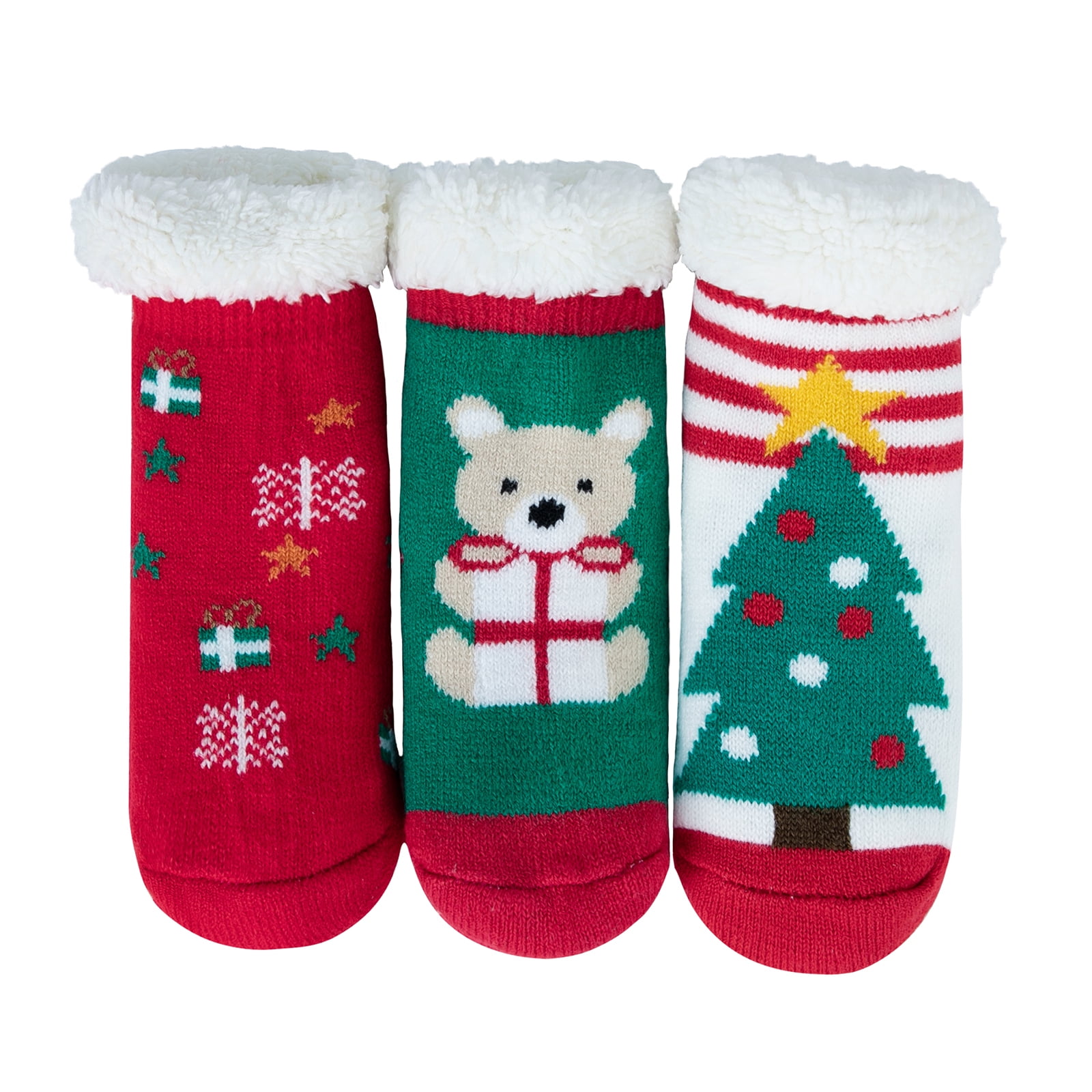 American Trends Toddler Christmas Socks, Non Skid, Winter Slipper, 3 ...