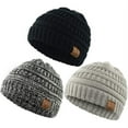 American Trends Baby Beanie 3 Pack: Warm Knit Hat, Colors: Black, Light ...