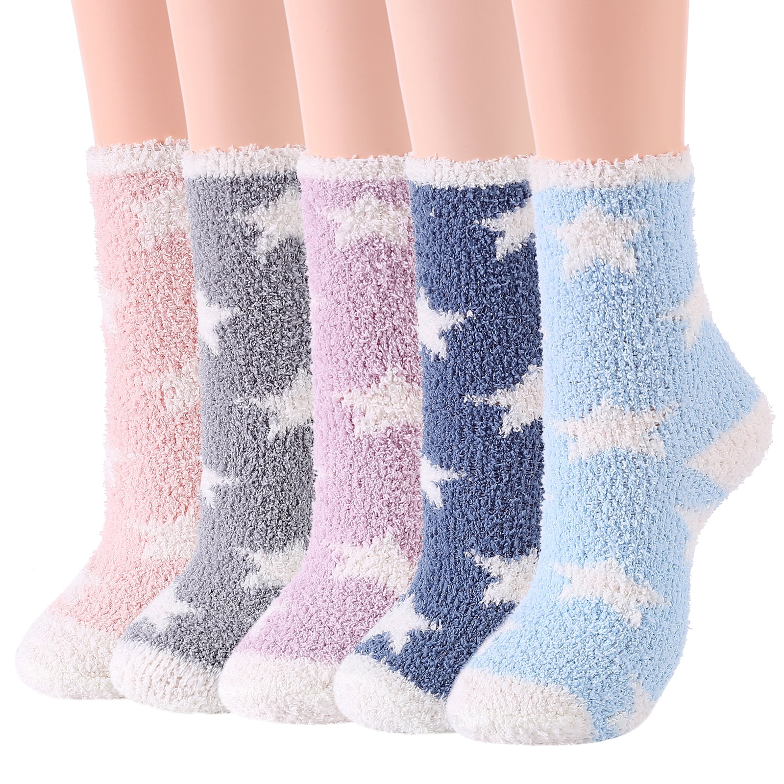 American Trends Women's Warm Cozy Winter Slipper Socks, Soft Fuzzy ...