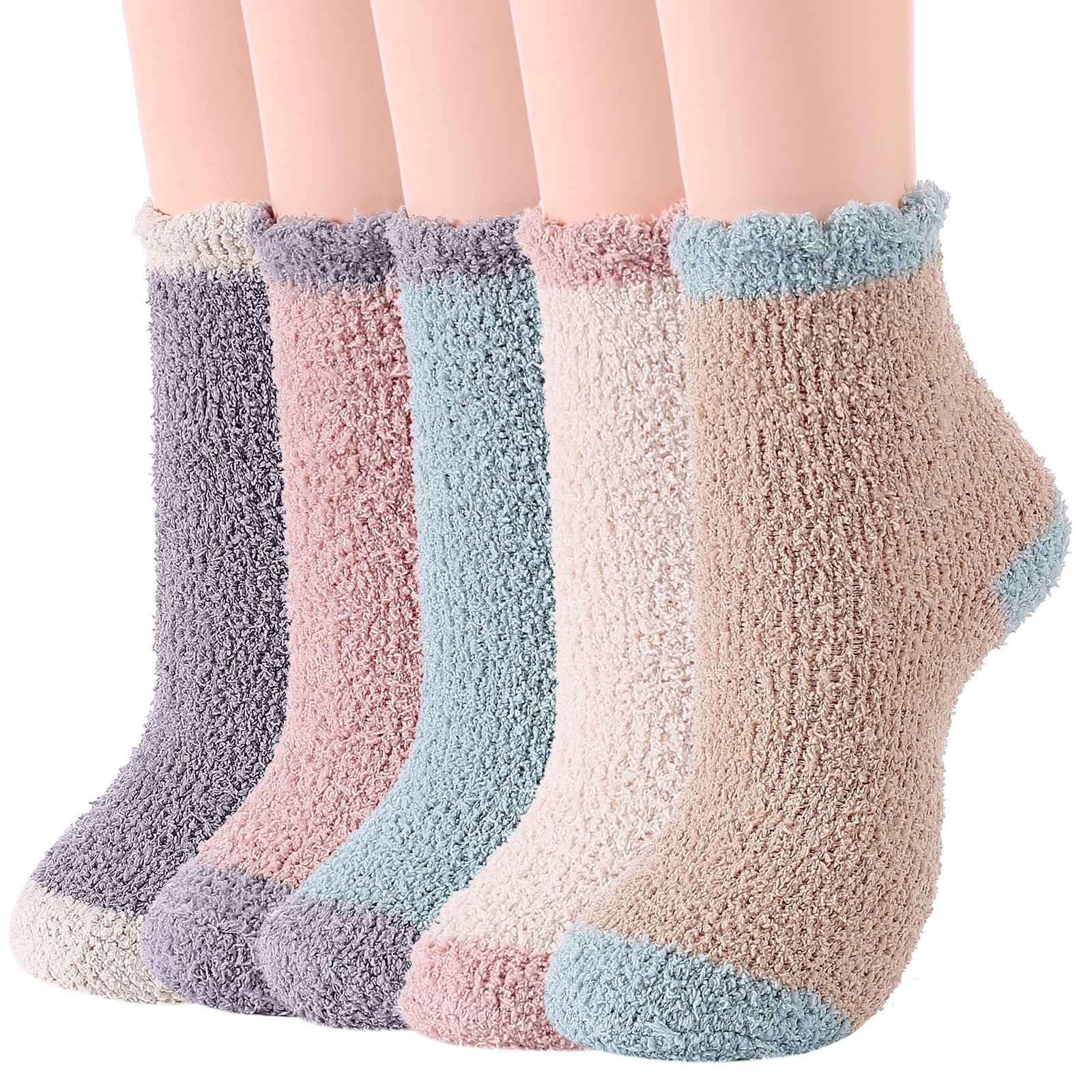 American Trends Women's Warm Cozy Fuzzy Winter Slipper Socks, Soft ...