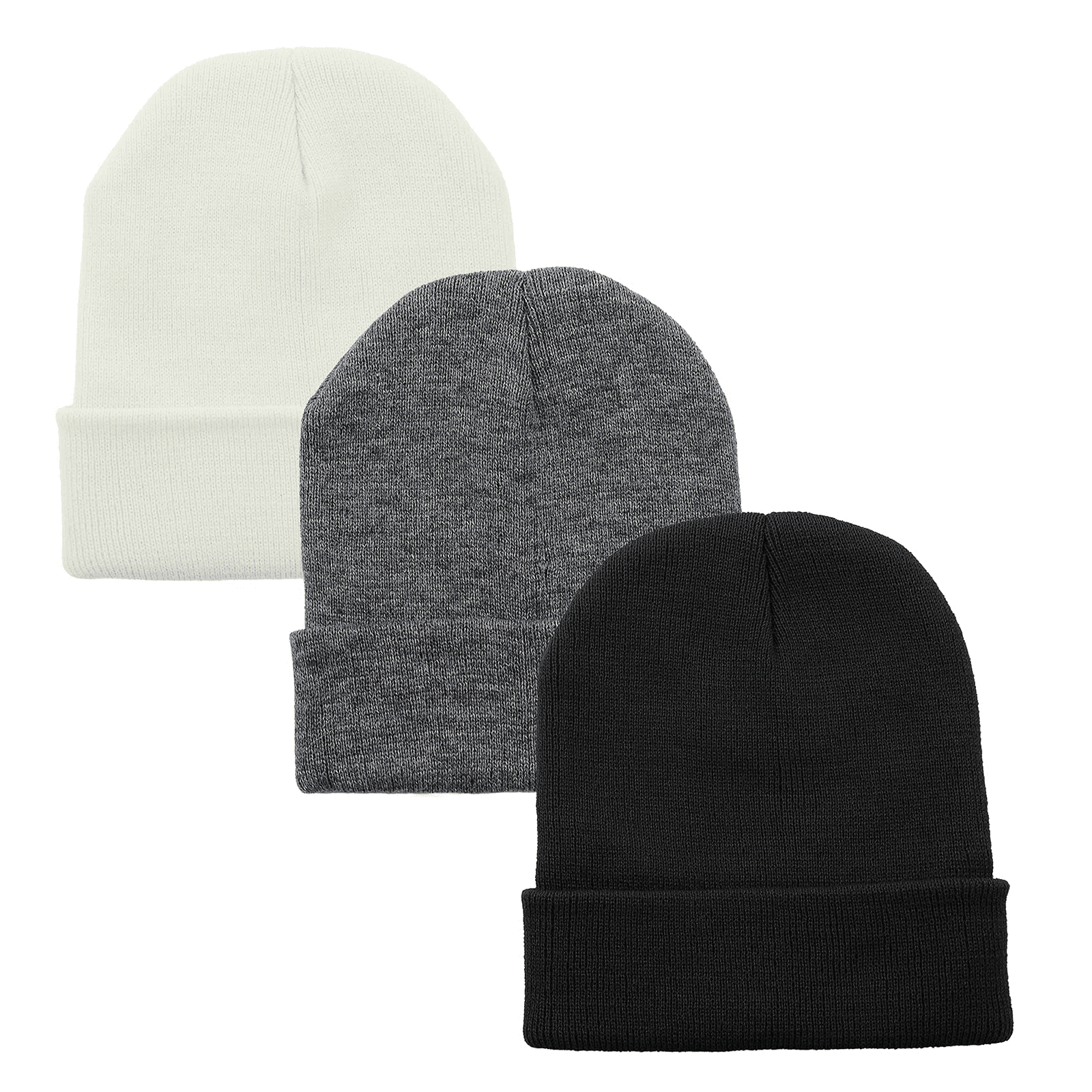 American Trends Winter Hats for Men Women Slouchy Cuffed Beanies Soft Plain Knit Hats Skull Caps ...