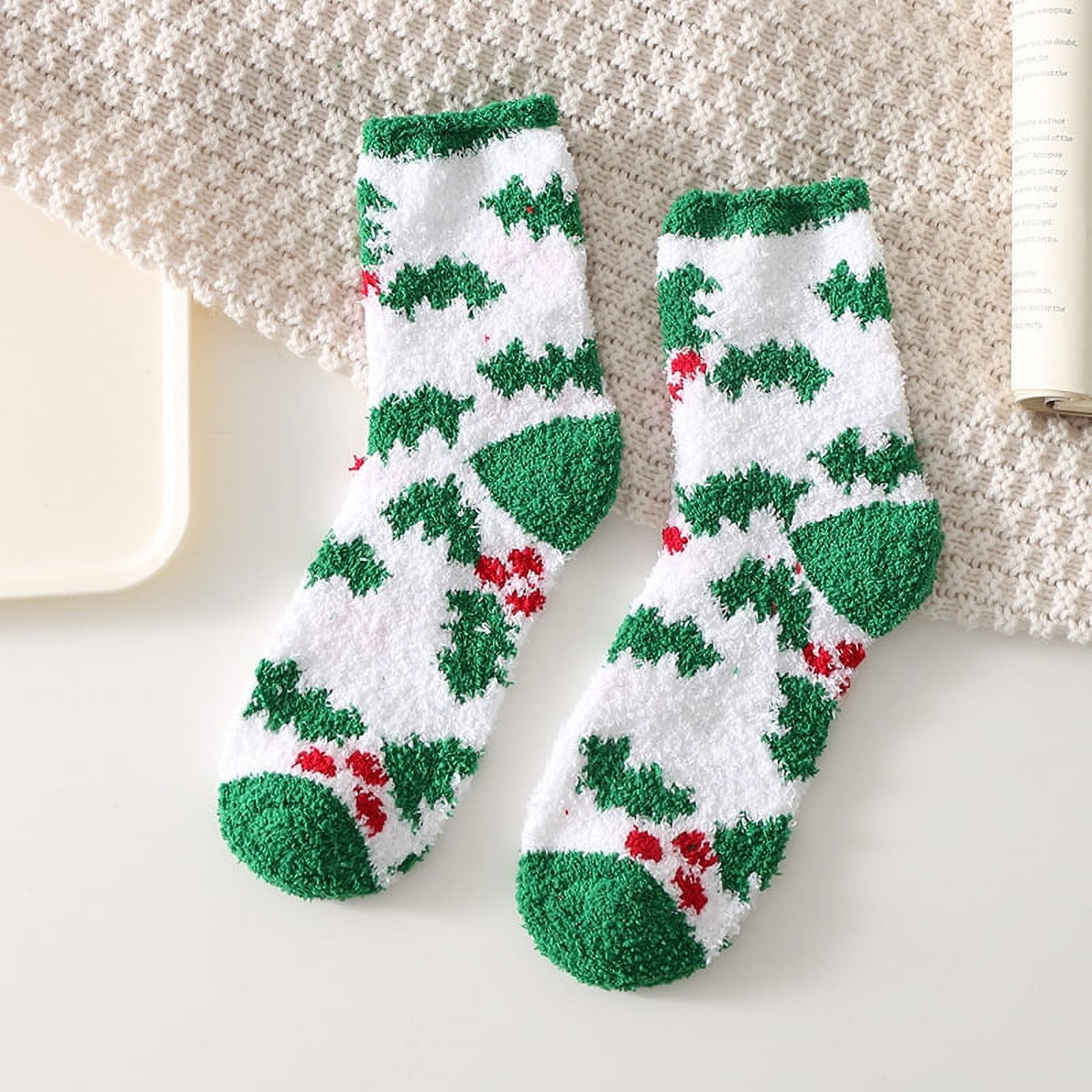 American Trends Womens Christmas Fuzzy Socks Winter Warm Cozy Socks ...