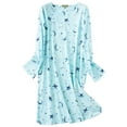American Trends Casual Women's Long Sleeve Cotton Nightgown, Soft Sleep ...