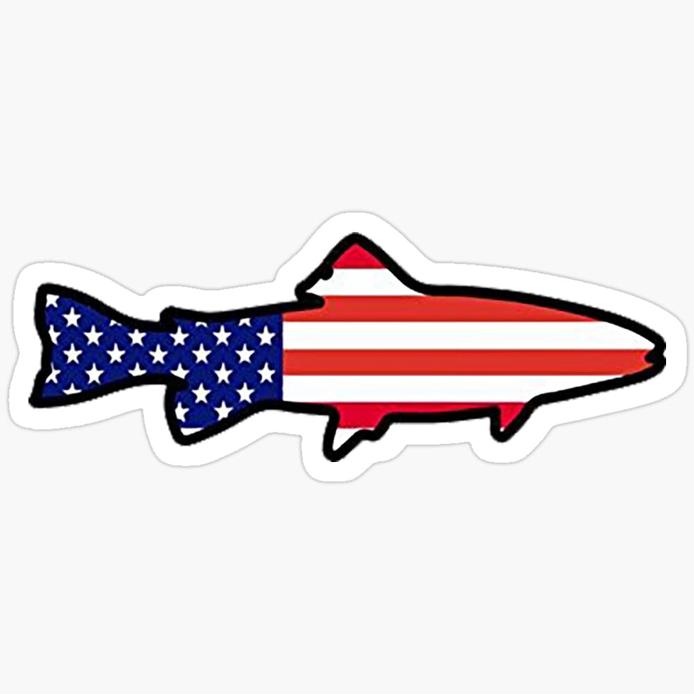 American Trout Sticker Phone Decal Water Bottle Stickers Car Decals ...