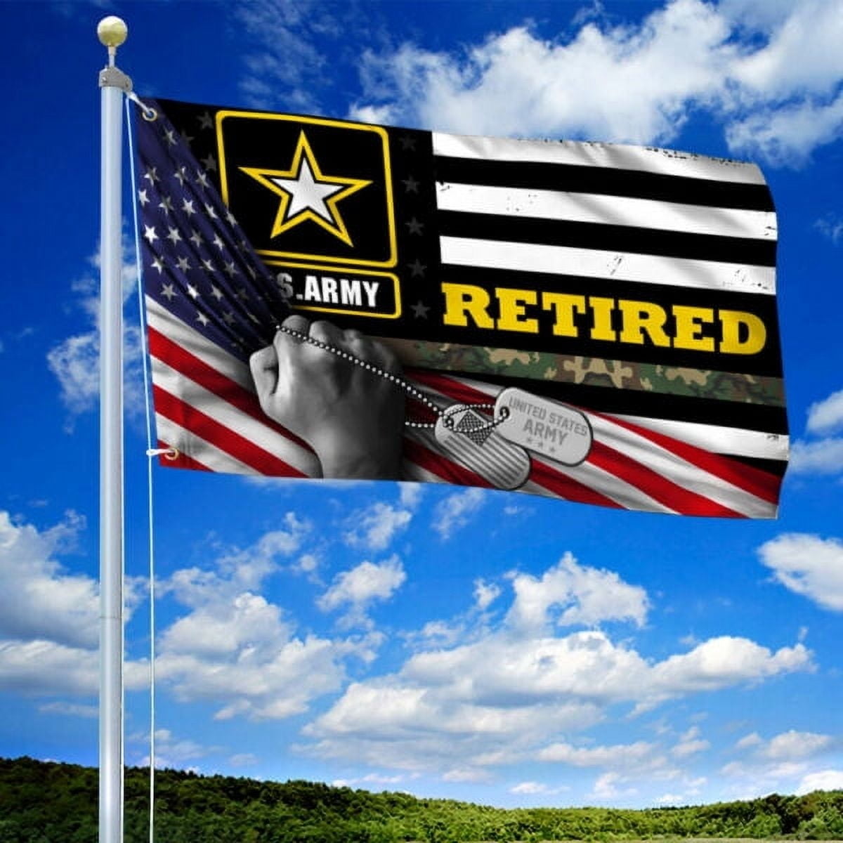 American U.S. Army Retired flag United States Military flags Polyester ...