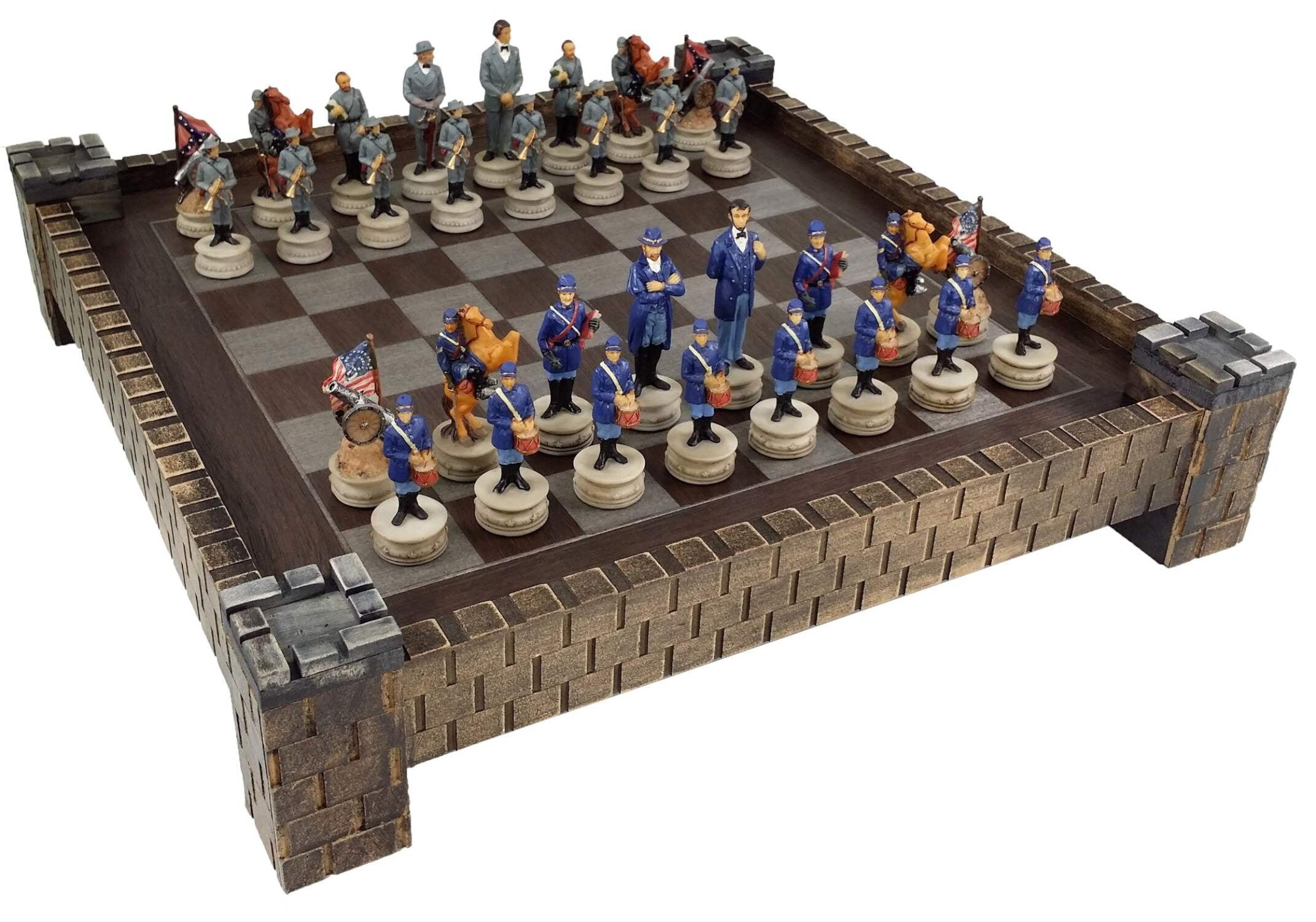 Free Shipping! American US Civil War Generals Painted Chess Set W/ 17 ...