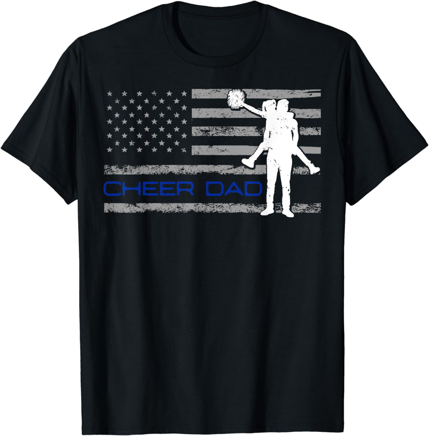 American US Flag Cheer Dad 4th of July Father's Day T-Shirt - Walmart.com