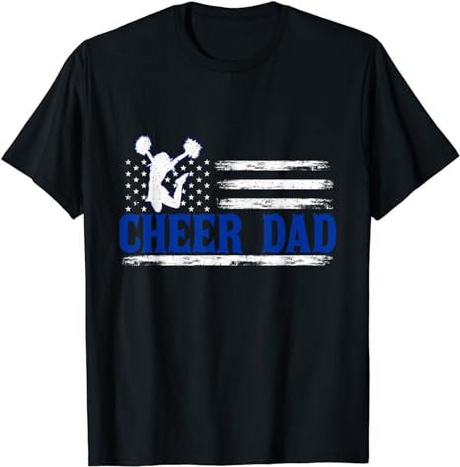 American US Flag Cheer Dad Tee For Men Funny Father's Day T-Shirt ...