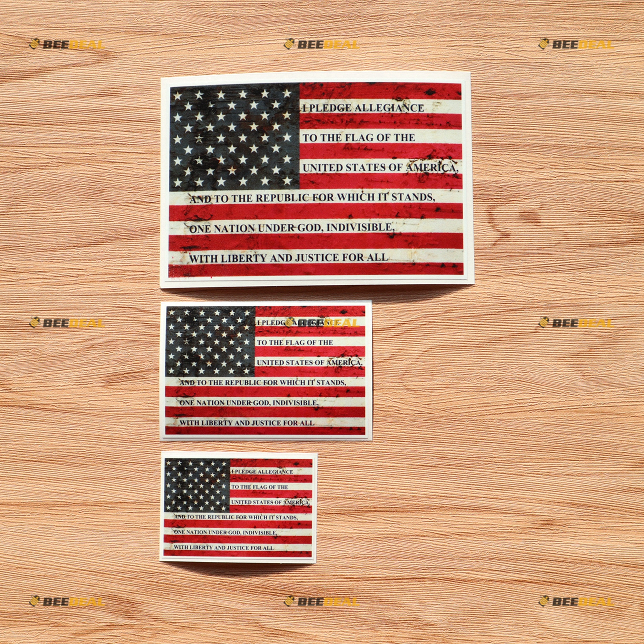 American US Flag Pledge of Allegiance Vinyl Decal Sticker - 3 Pack ...