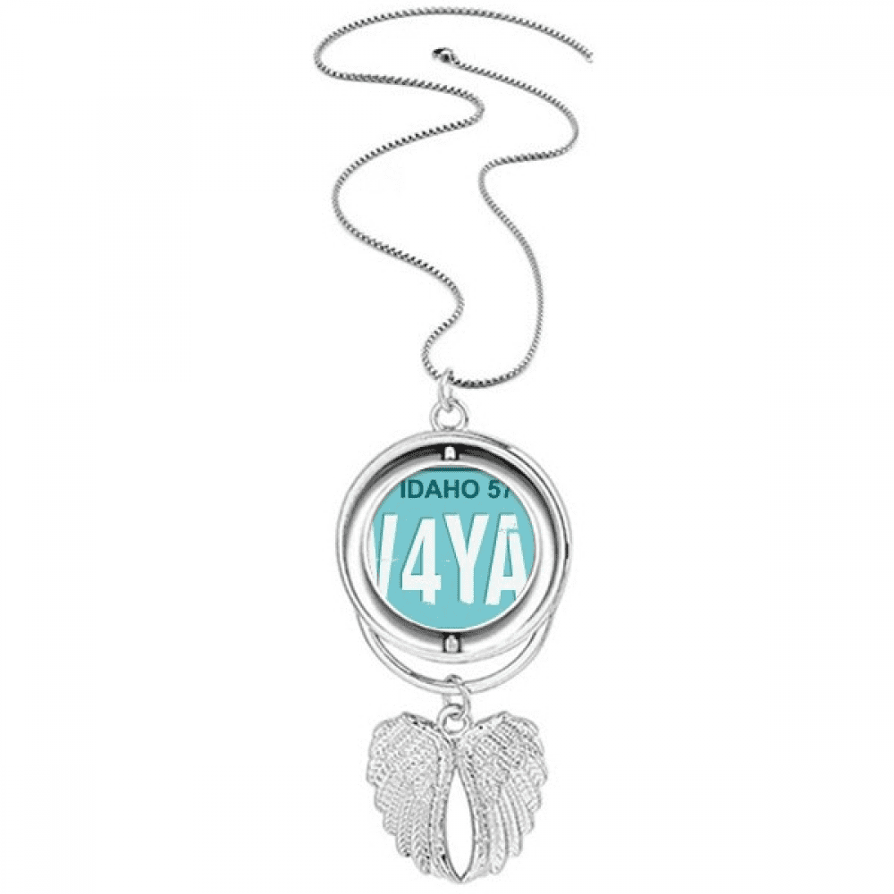American USA Car Licence Plate Number Pendant Angel Wings Rotating ...