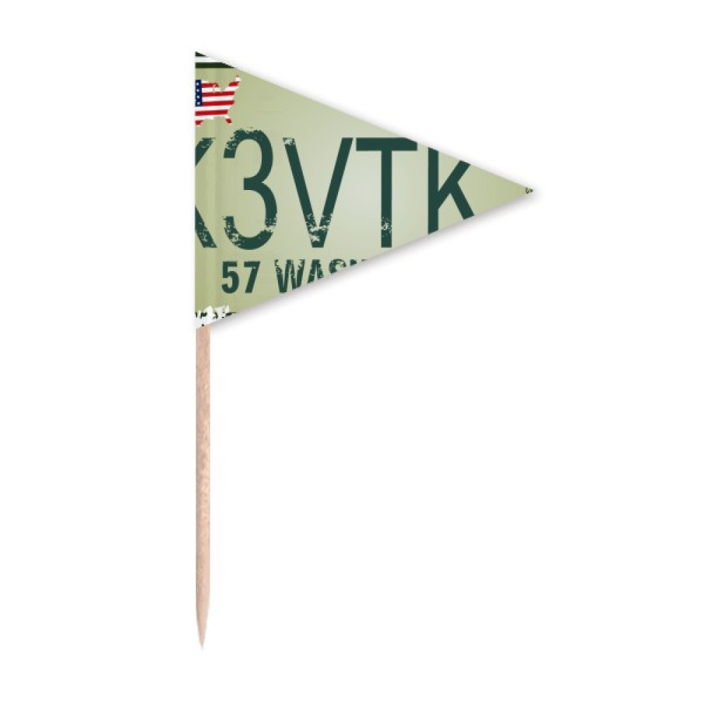 American USA Car Number Pattern Toothpick Triangle Cupcake Toppers Flag ...
