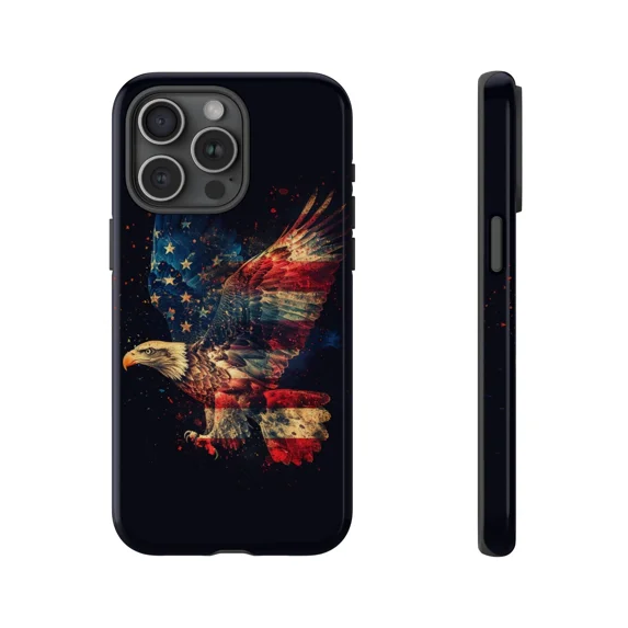 American USA Flag Bald Eagle Patriotic Wildlife Symbol Artistic Phone ...