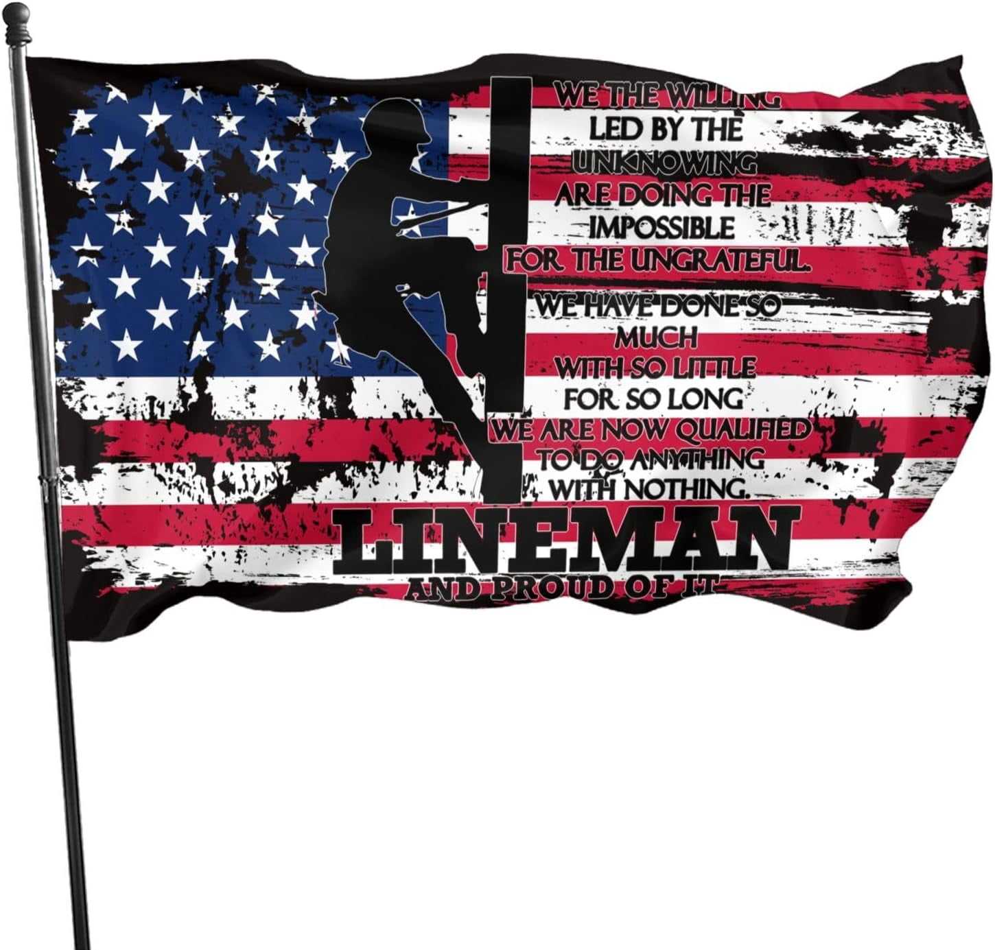 American USA Flag Lineman Flag Lineman Gifts Lineman Powerline ...
