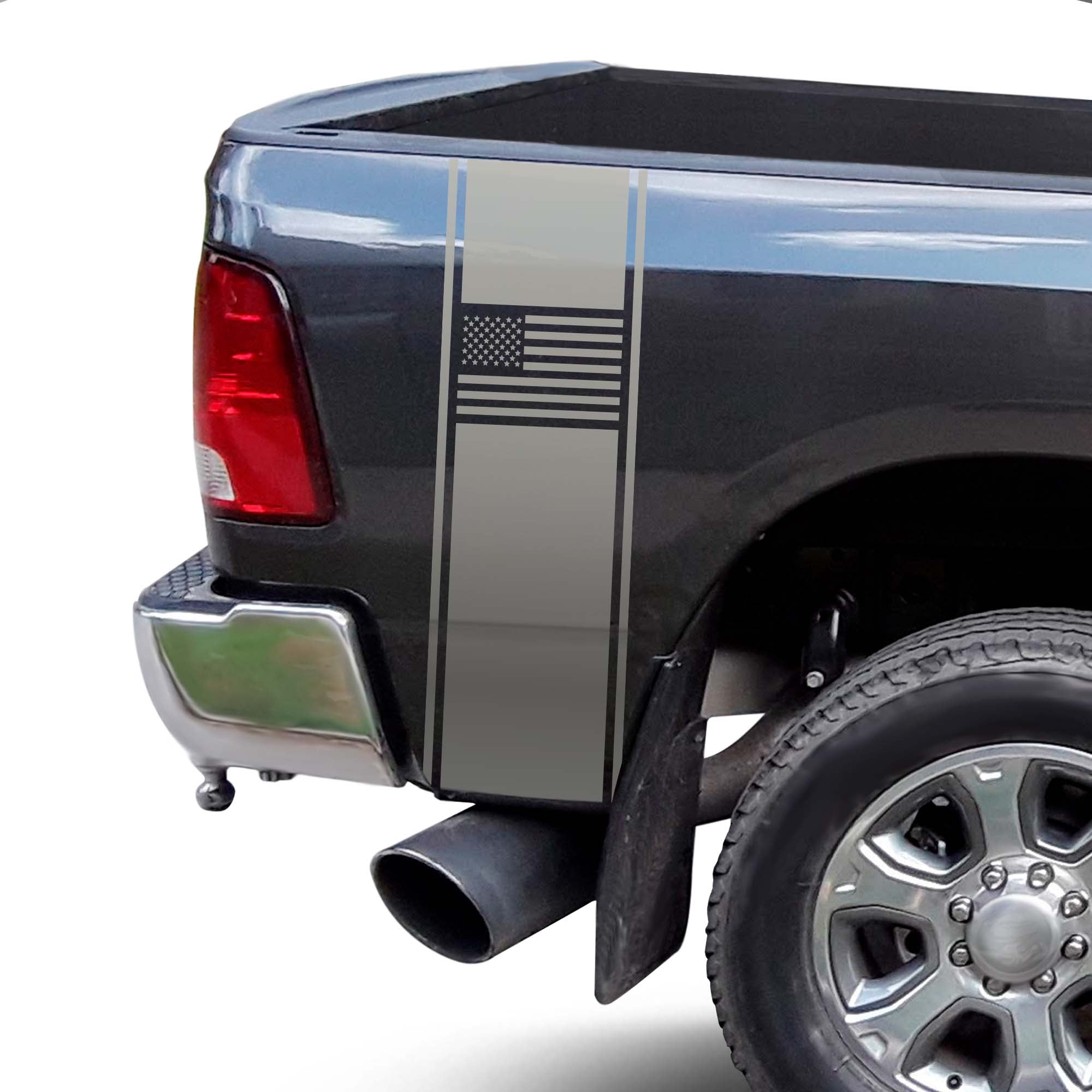 American USA Flag Racing Stripes Rear Truck Bed Vinyl Decal Sticker ...