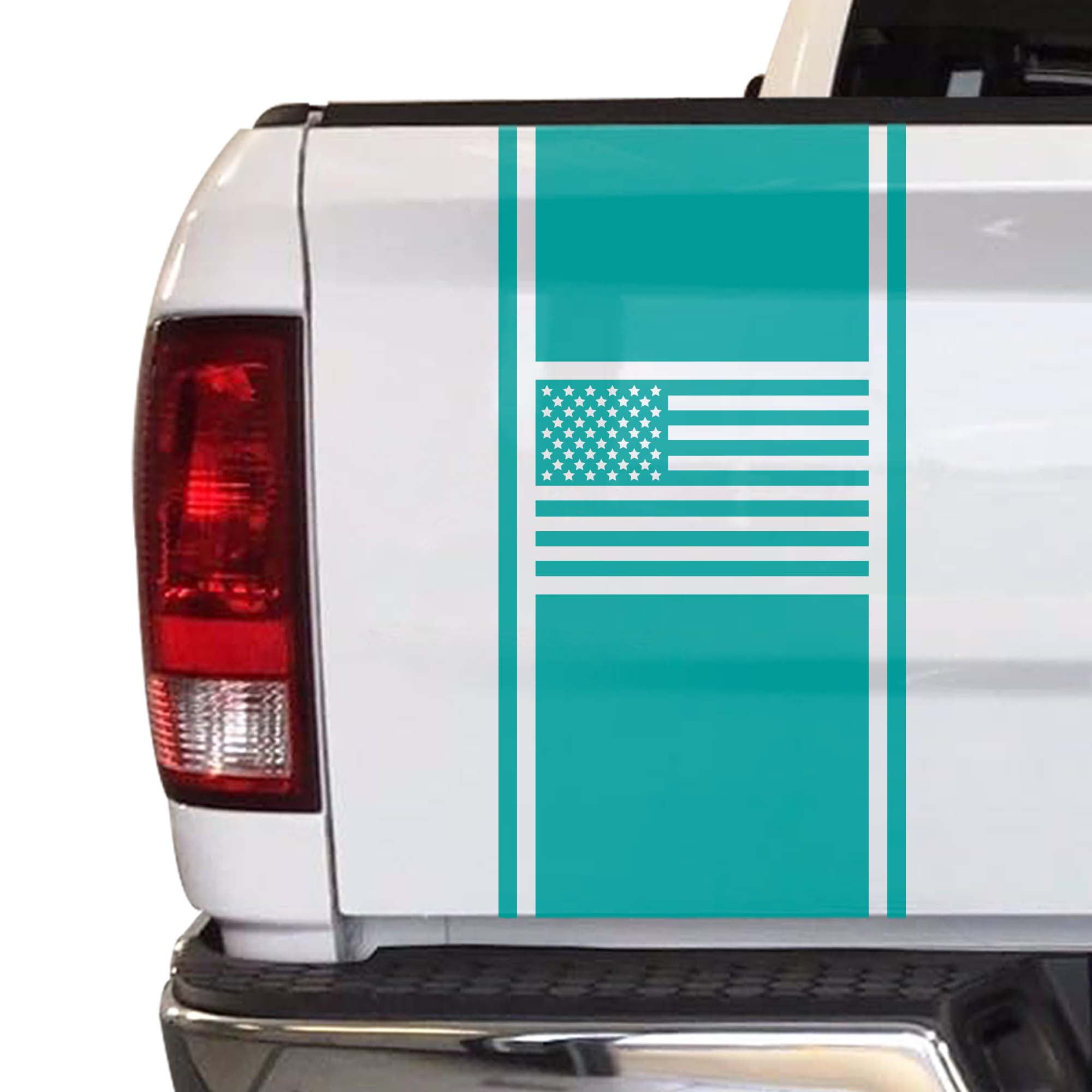 American USA Flag Racing Stripes Truck Tailgate Vinyl Decal Sticker ...