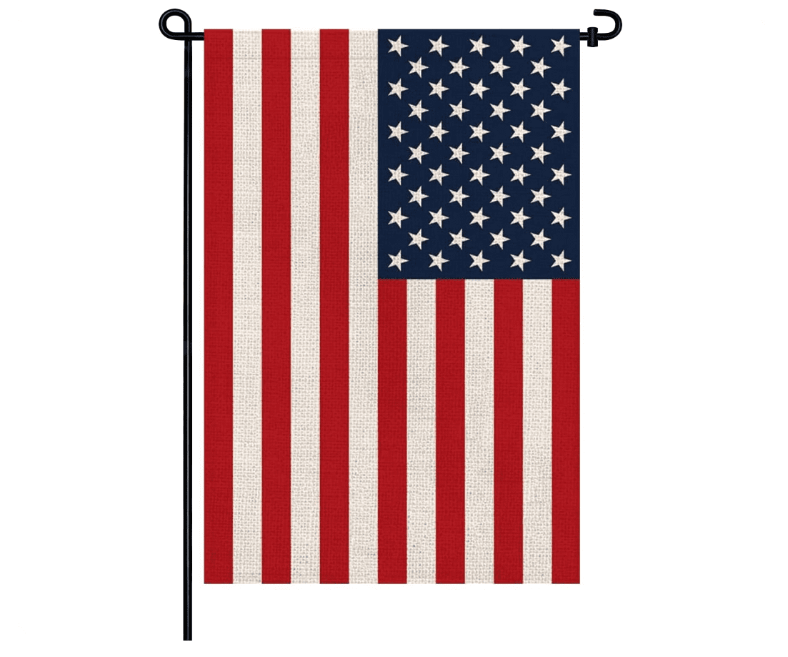 American USA Flag Small Patriotic Porch Patio Decor 28x40 POLE NOT ...