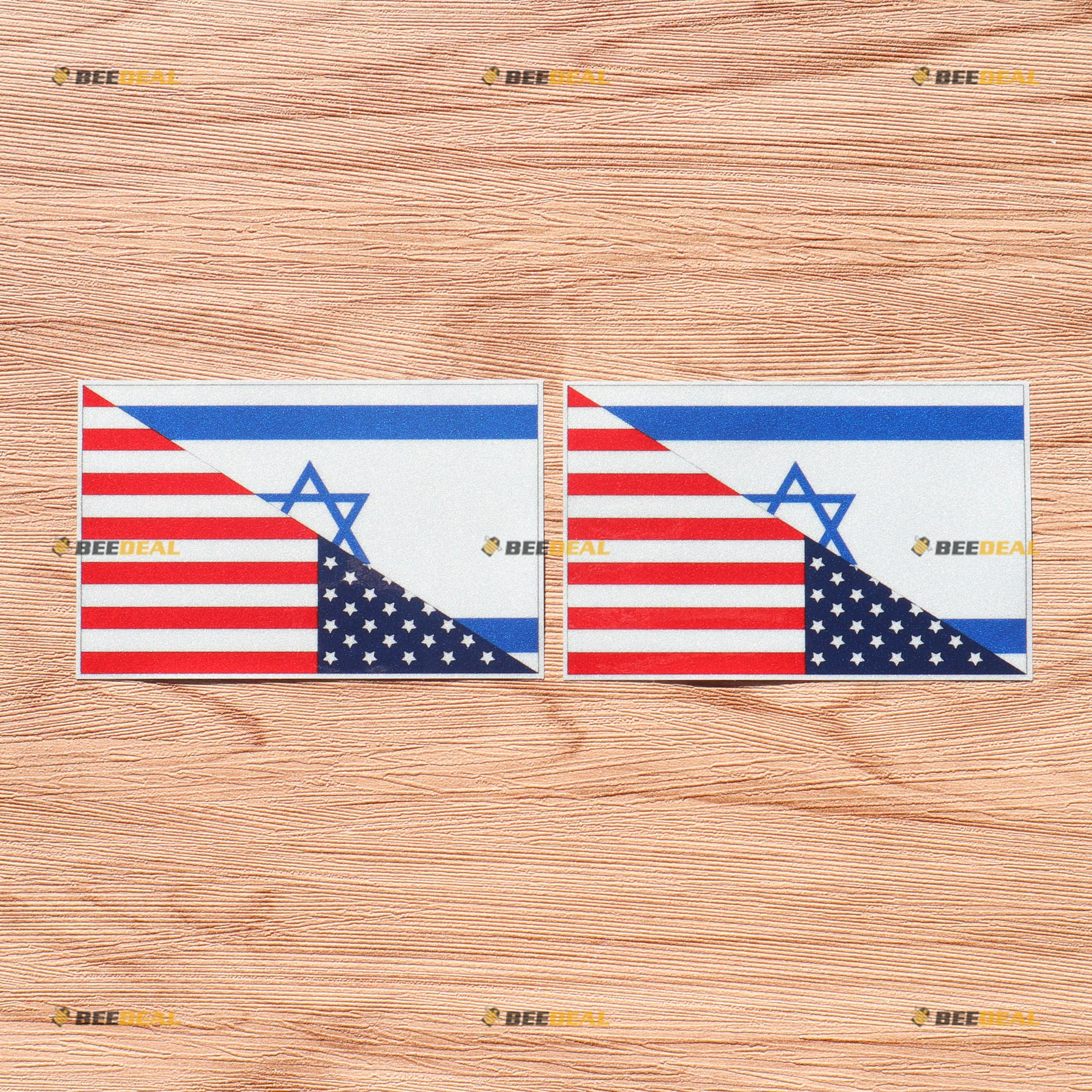American USA Israel Israeli Flag Merged Vinyl Decal Sticker - 2 Pack ...