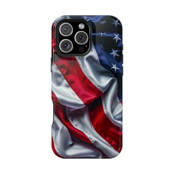 American USA Waving Pattern Art Phone Case for iPhone 17 through 11 Pro ...
