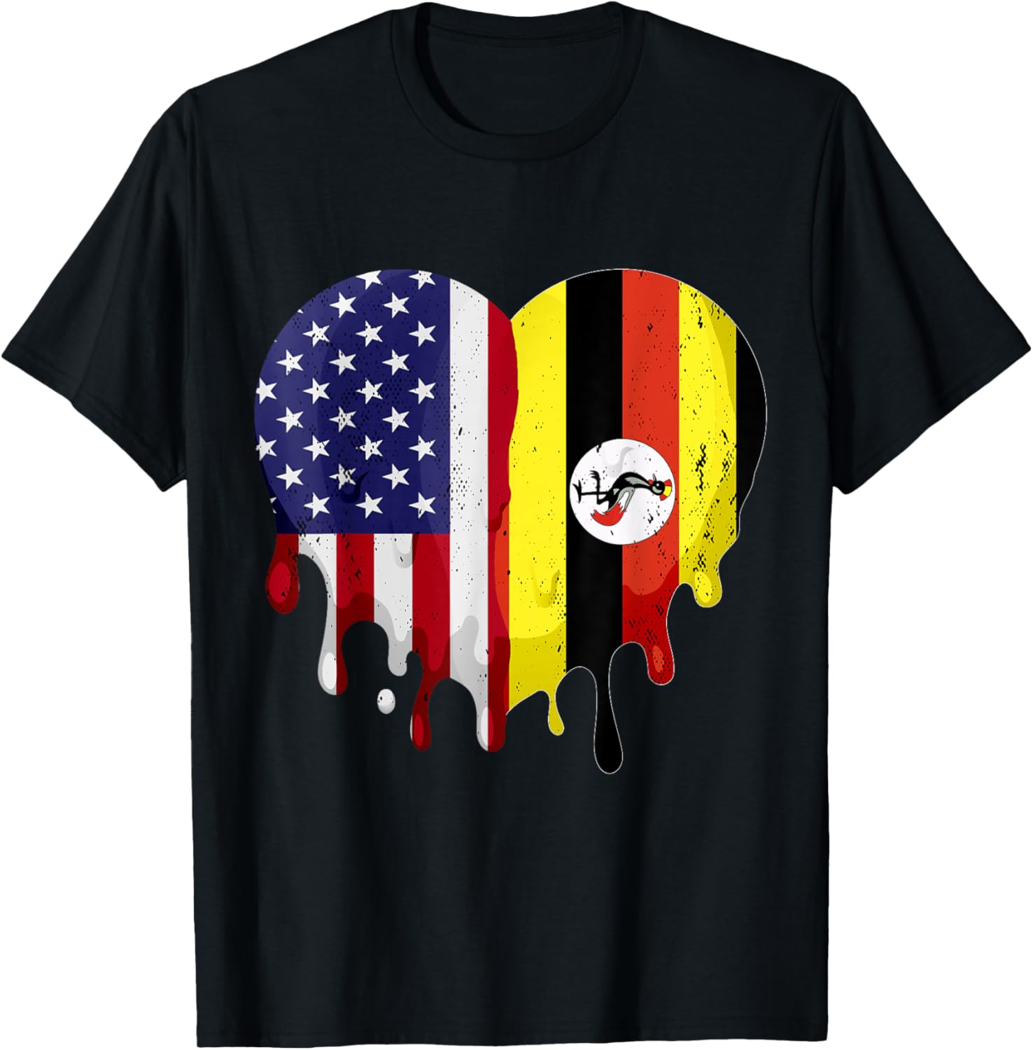 American Uganda Heritage Month Uganda Flag Heart T-Shirt - Walmart.com