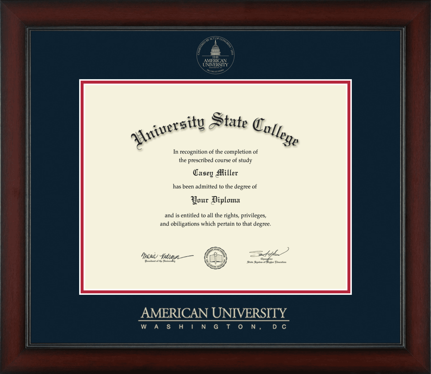 American University Diploma Frame, Document Size 14" x 11" - Walmart.com
