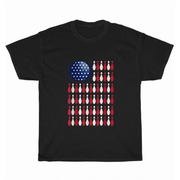 American Us Flag Bowling T-Shirt Bowling Lover Player Bowler Tee Gift ...