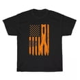American Us Flag Ms Multiple Sclerosis Awareness Orange Ribbon T-Shirt ...
