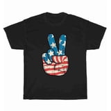 American Us Flag Peace Sign Hand 4Th Of July Patriotic T-Shirt Unisex ...