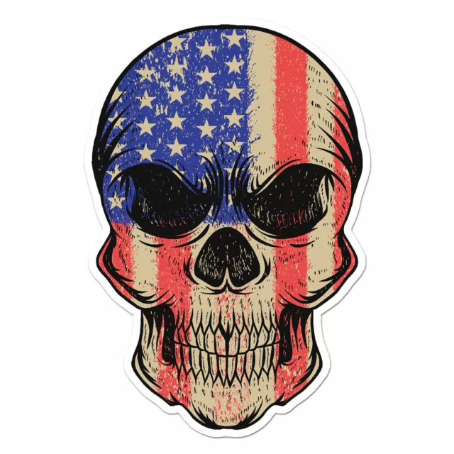 American Us Flag Skull Sticker Phone Decal Water Bottle Stickers Car ...