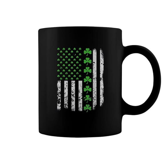 American Usa Flag Shamrock Green Clover Coffee Mug - Walmart.com