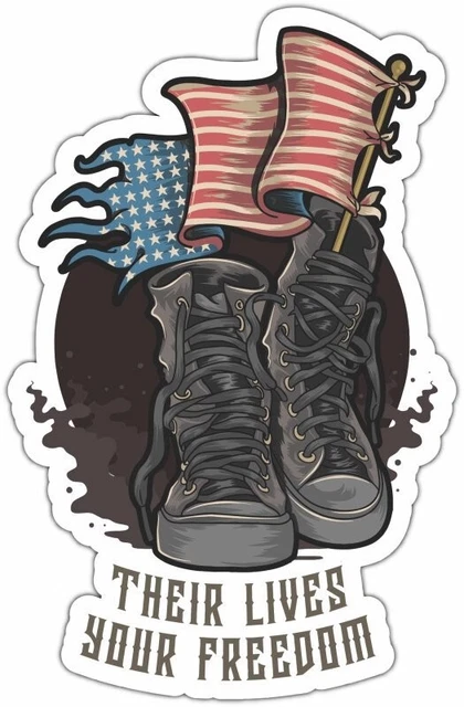 American Usa Veterans Boots Shoes Freedom Car Stickerphone Decal Water ...
