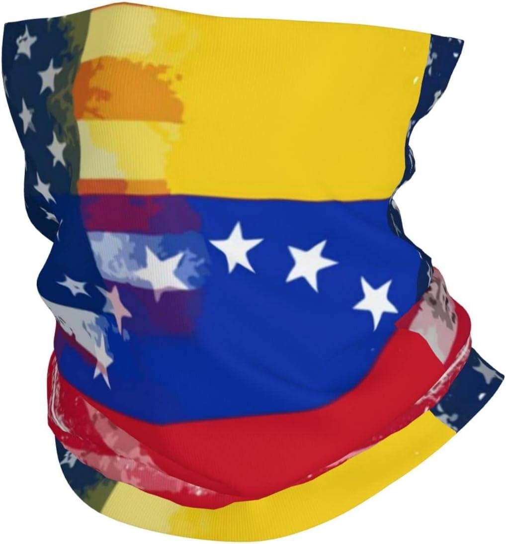 American Venezuelan Flag Watercolor Neck Gaiter Face Mask, Sun Dust ...