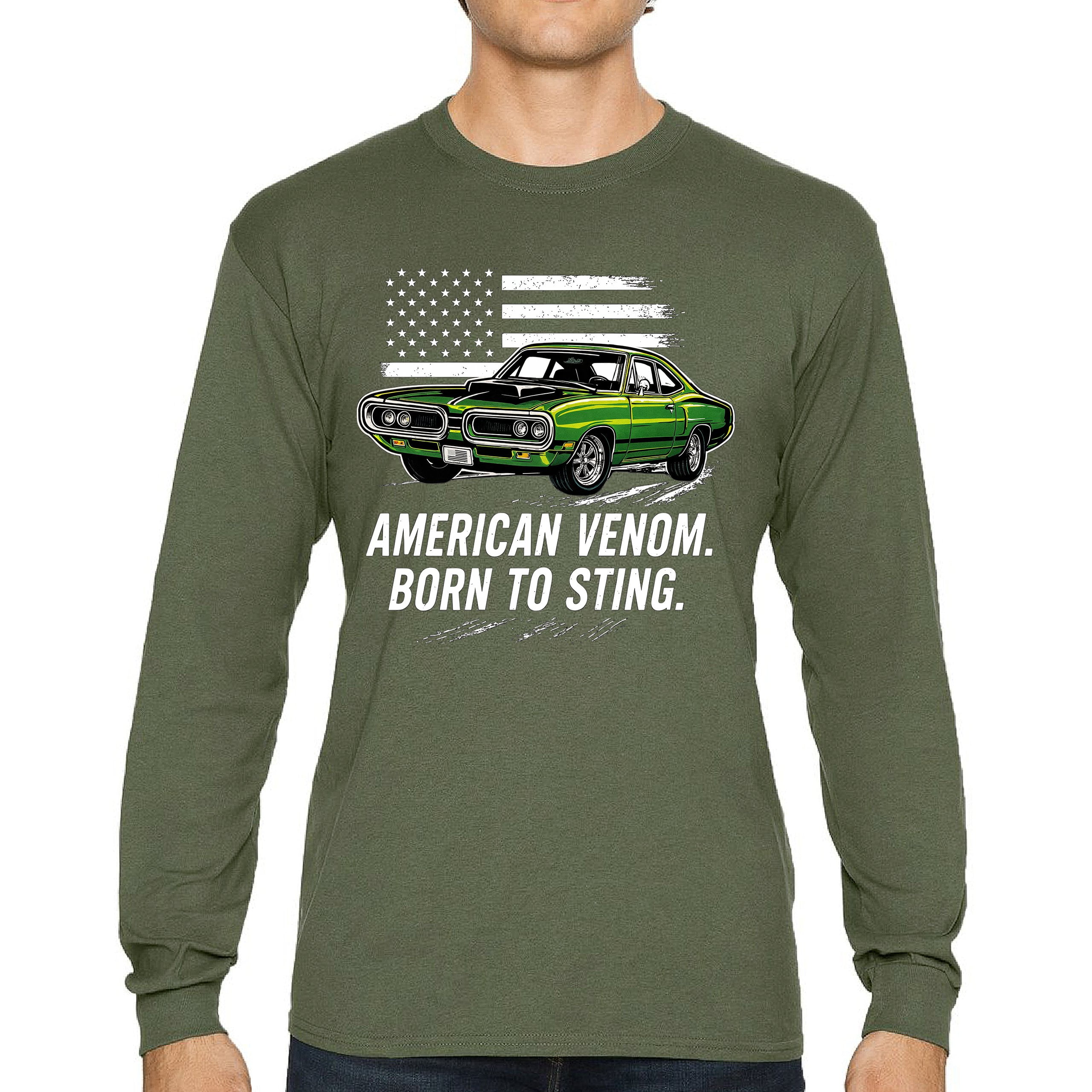 American Venom Muscle Car Long Sleeve T-shirt RT Street Racing V8 V12 ...