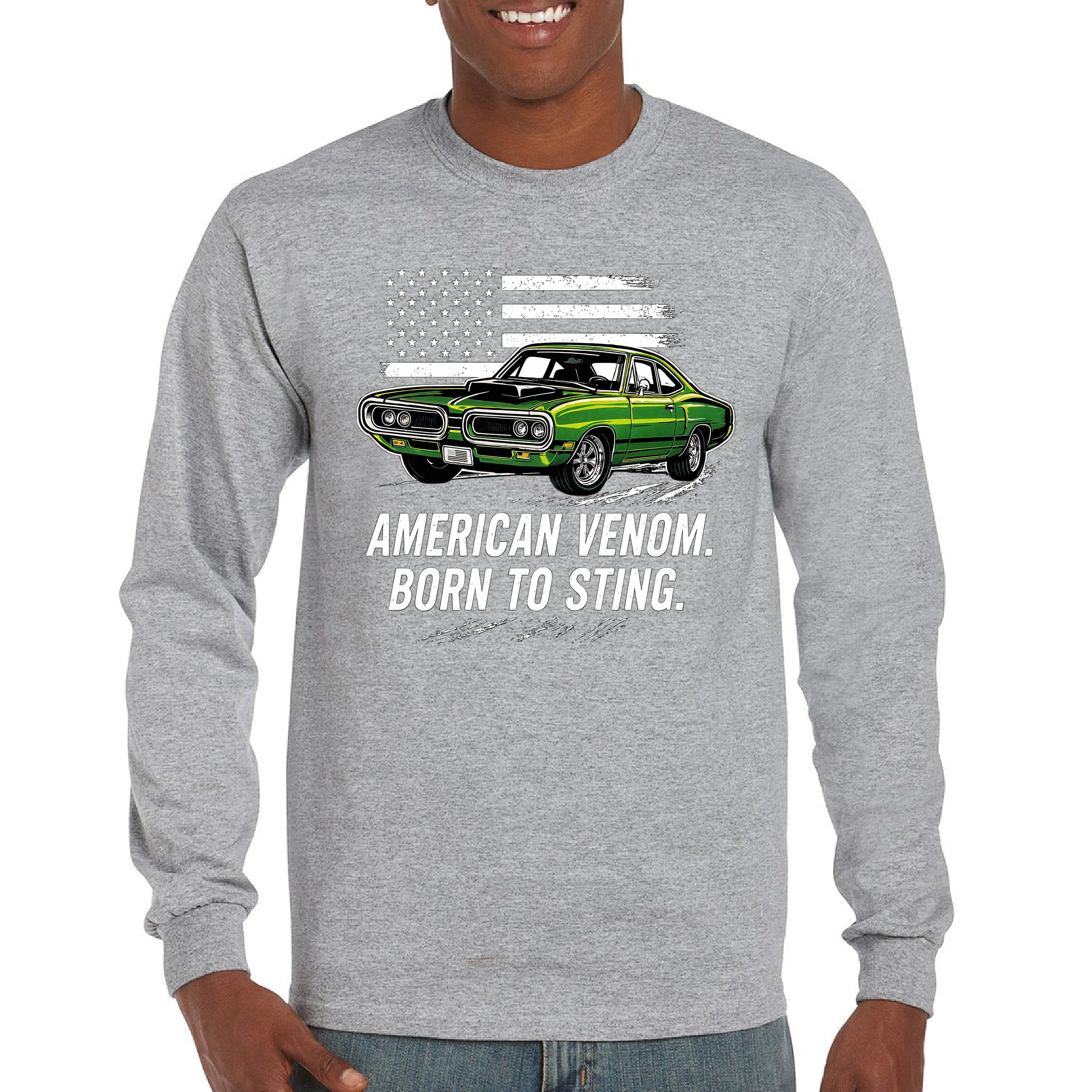 American Venom Muscle Car Long Sleeve T-shirt RT Street Racing V8 V12 ...