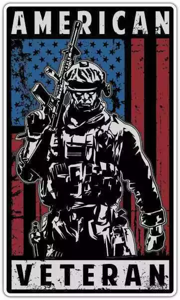 American Veteran Army Military Usa Flag Car Stickerphone Decal Water ...
