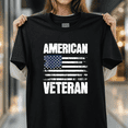 American Veteran Patriotic USA Flag 4th of July Unisex T-Shirt, S - 5XL ...