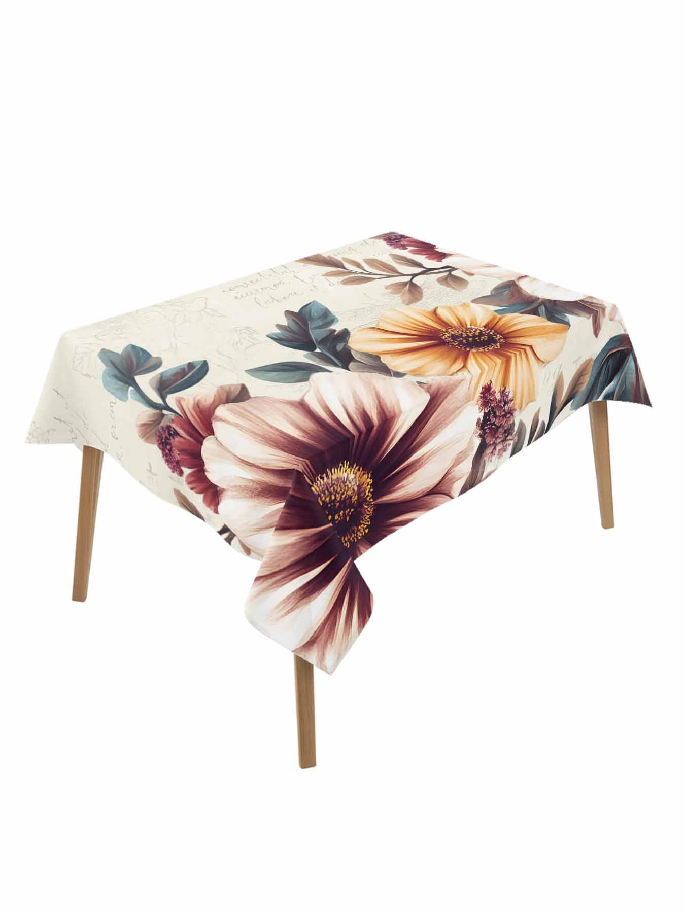 American Vintage Flowers Table Cloth 60x102 Inch Rectangle, Country ...