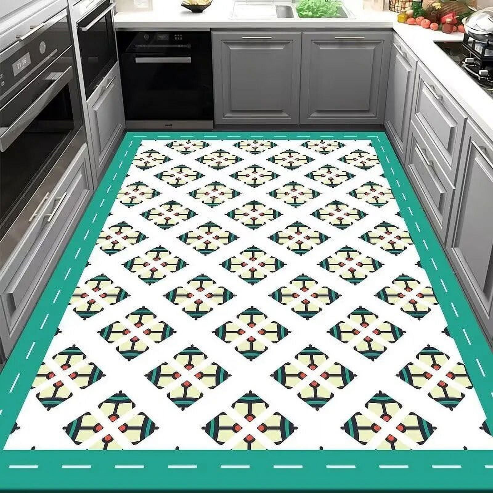 American Vintage Kitchen Rug for Waterproof and Oil Proof Home Decor ...