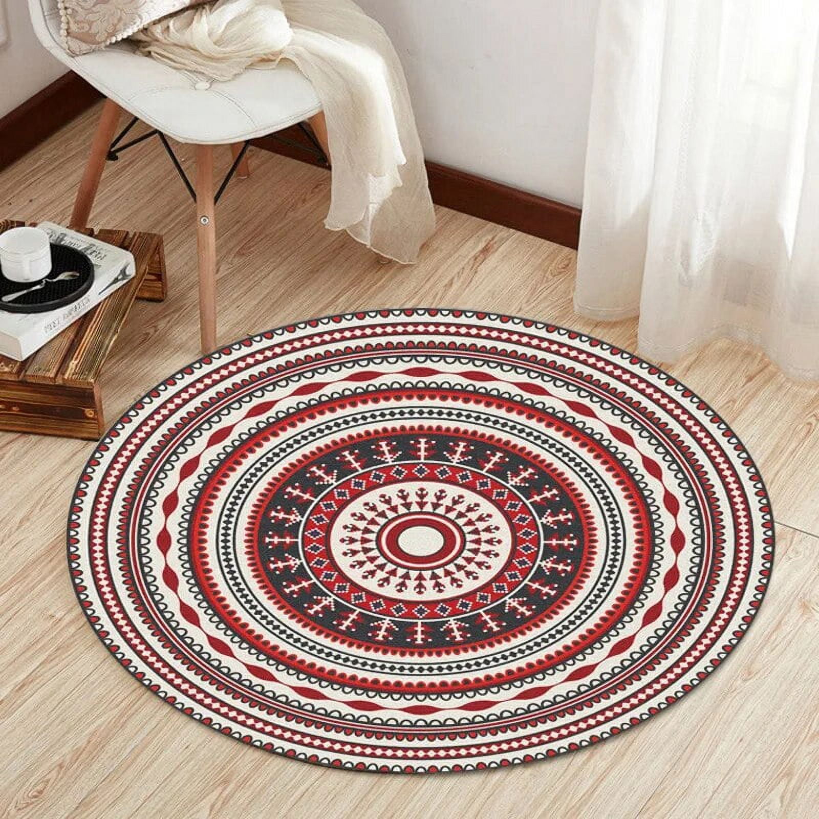 American Vintage Round Rug Living Room Bedroom Bedside Rug Simple Style ...