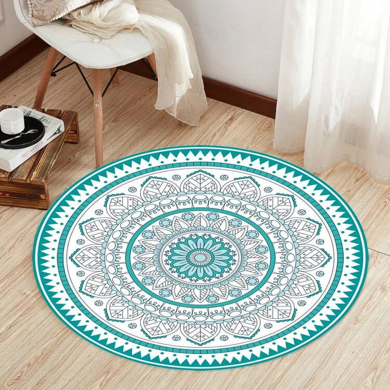 American Vintage Round Rug Living Room Bedroom Bedside Rug Simple Style ...