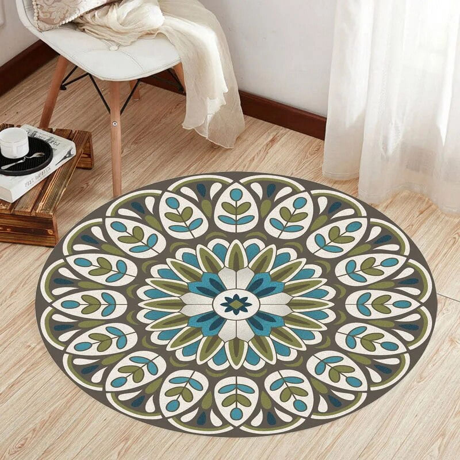 American Vintage Round Rug Living Room Bedroom Bedside Rug Simple Style ...