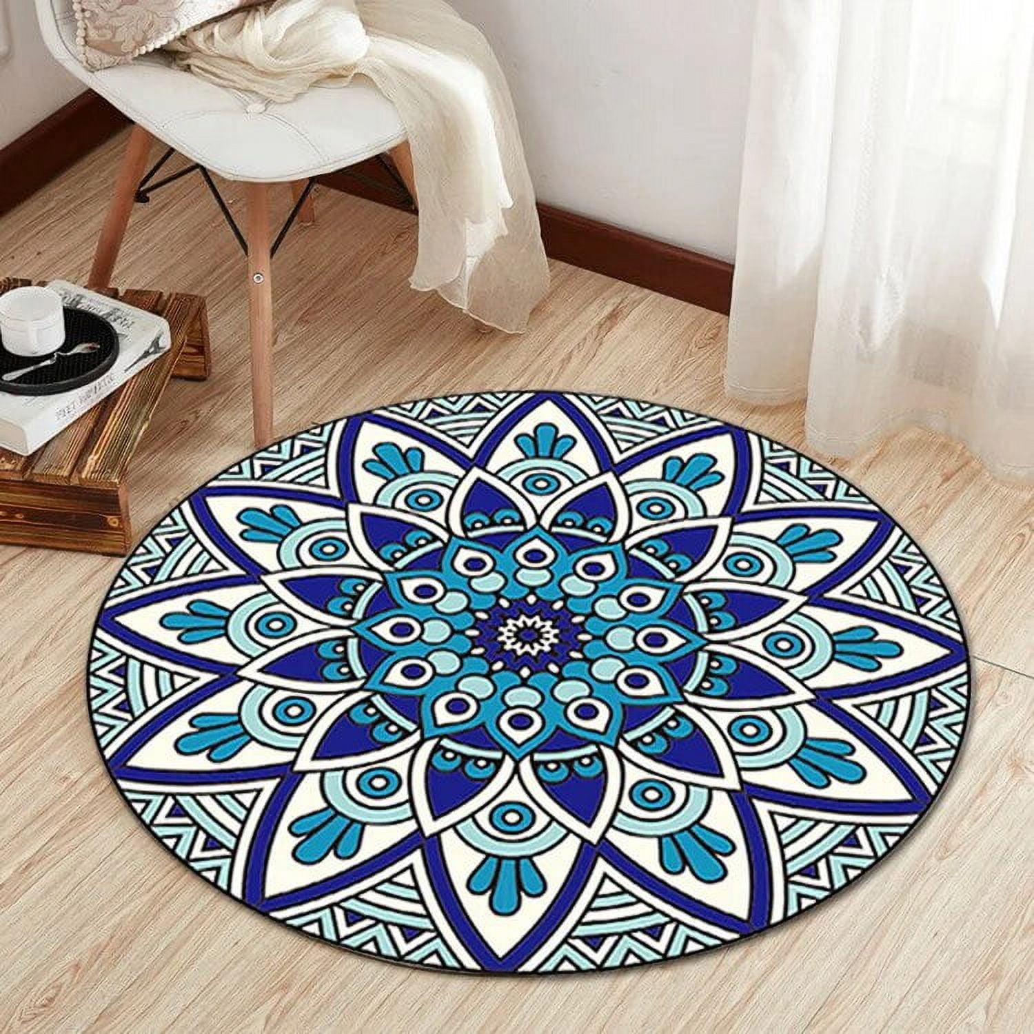 American Vintage Round Rug Living Room Bedroom Bedside Rug Simple Style ...