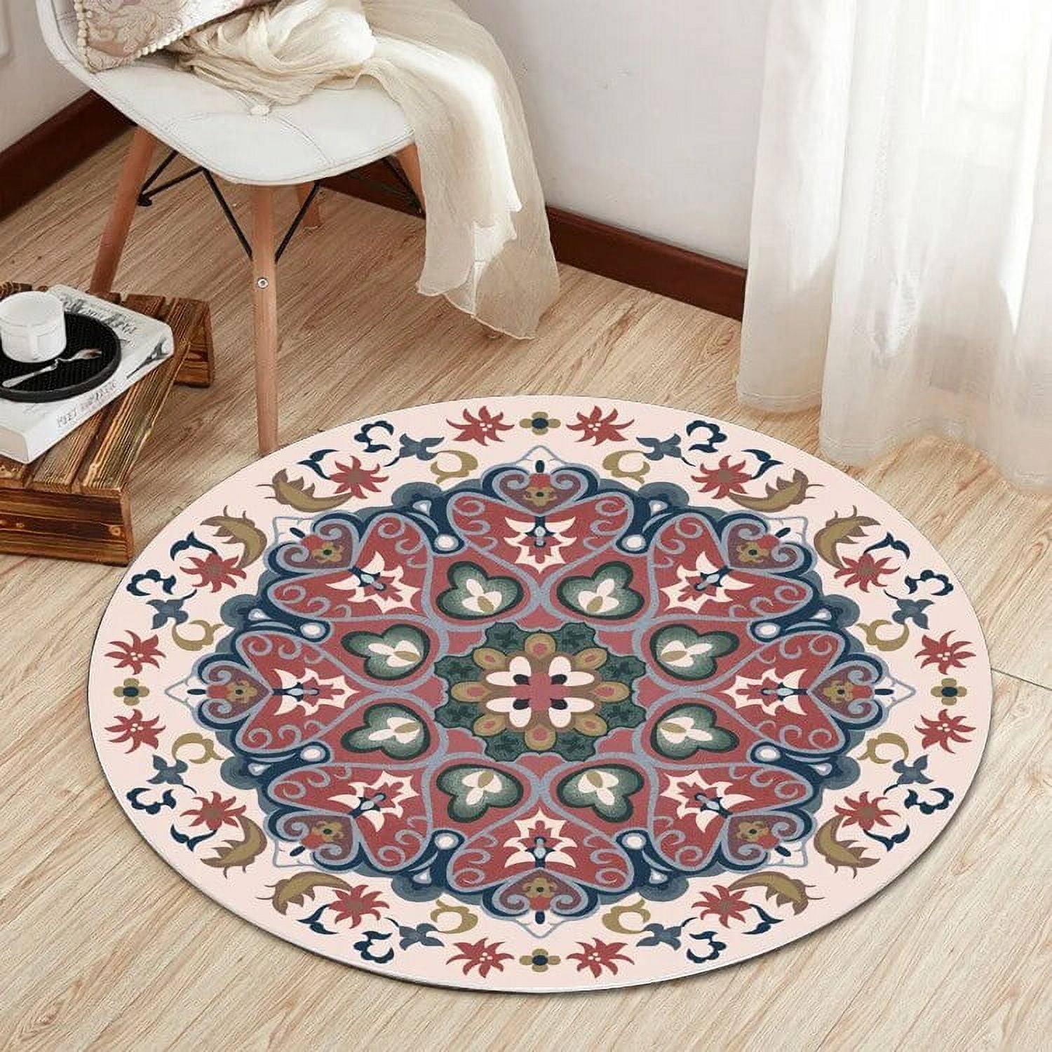 American Vintage Round Rug Living Room Bedroom Bedside Rug Simple Style ...